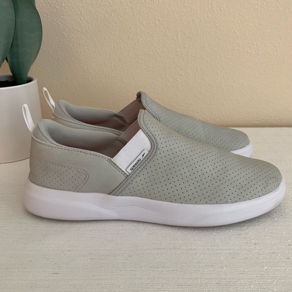 Speedo | Shoes | Speedo Hybrid Light Gray Perforated Faux Leather Slip ...